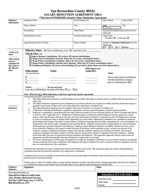Fillable Online Vvc Voluntary Salary Reduction Agreement Form Fax Email
