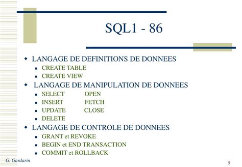 ppt le langage de requetes sql powerpoint presentation free download id 3924224
