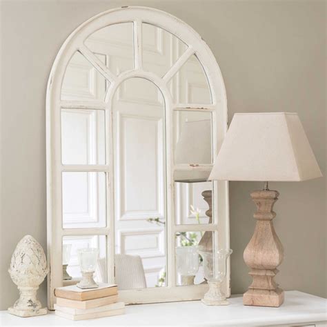 Miroir fenêtre en bois blanc H 122 cm OFELIA Maisons du Monde