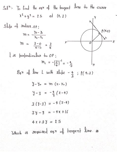 Solved Find The Equation Of The Line Tangent To The Indicated Curve