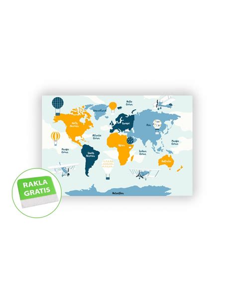 Fototapeta dla dzieci mapa świata na wymiar