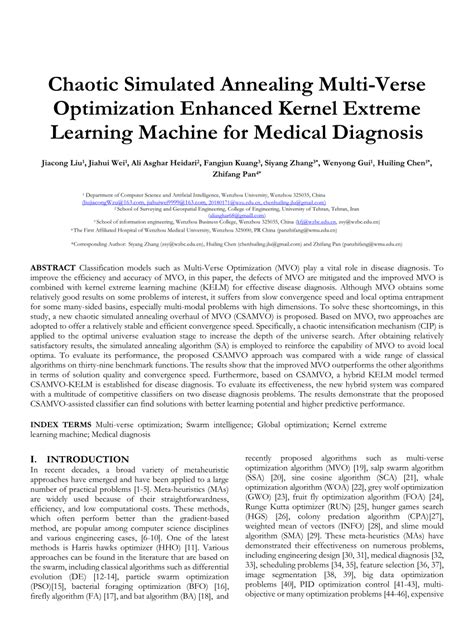pdf chaotic simulated annealing multi verse optimization enhanced kernel extreme learning