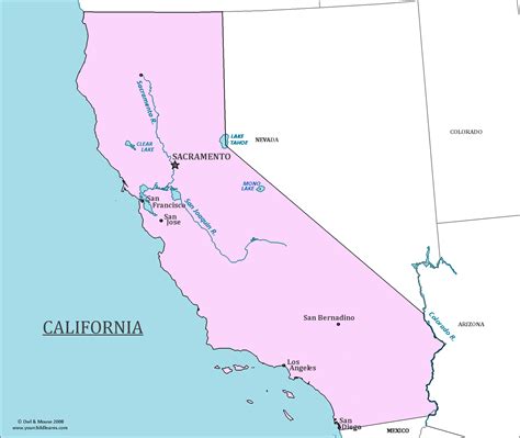 California State Map California Map With States Printable Maps