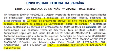 Concurso UFPB banca definida para novo edital confira Direção