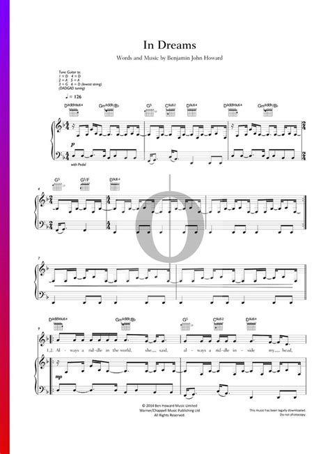 In Dreams Ben Howard Piano Sheet Music Oktav