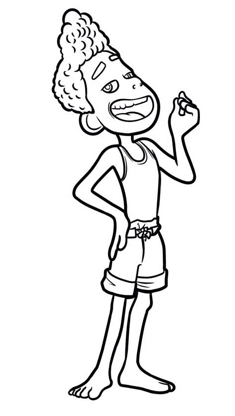 Alberto De Luca Disney Pixar Coloring Pages Luca Coloring Pages