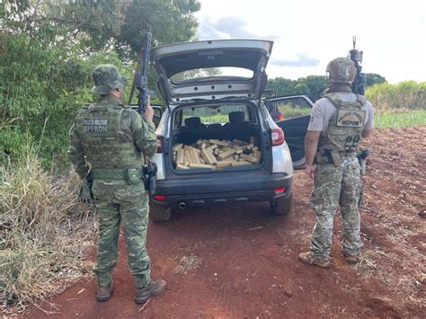 PF e BPFRON apreendem veículo carregado maconha Polícia Federal