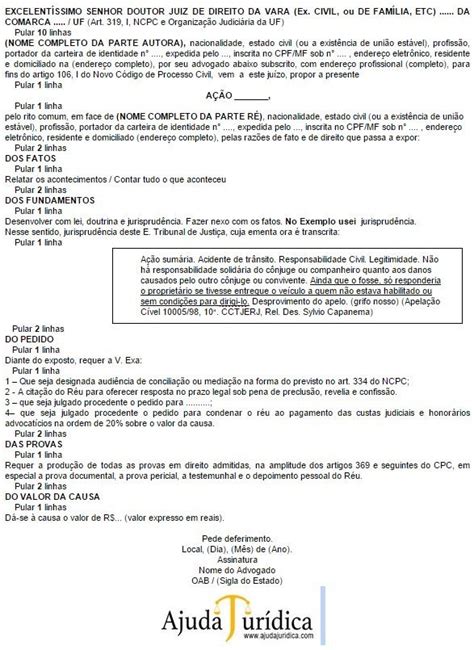 Novo CPC Petição Inicial Modelo Petição inicial Petição Modelo