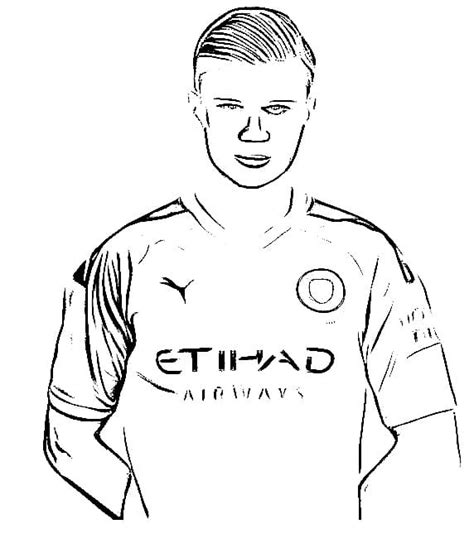 Manchester City Erling Haaland Coloring Page Free Printable Coloring