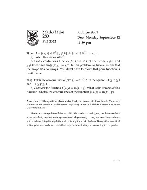 problem set 1 questions solutions math mthe 280 fall 2022 problem set 1 due monday september