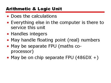 Chapter Computer Arithmetic Arithmetic Logic Unit Does