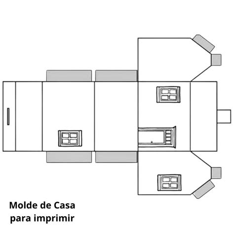 Molde de casa para imprimir e montar grátis Artesanato Passo a Passo
