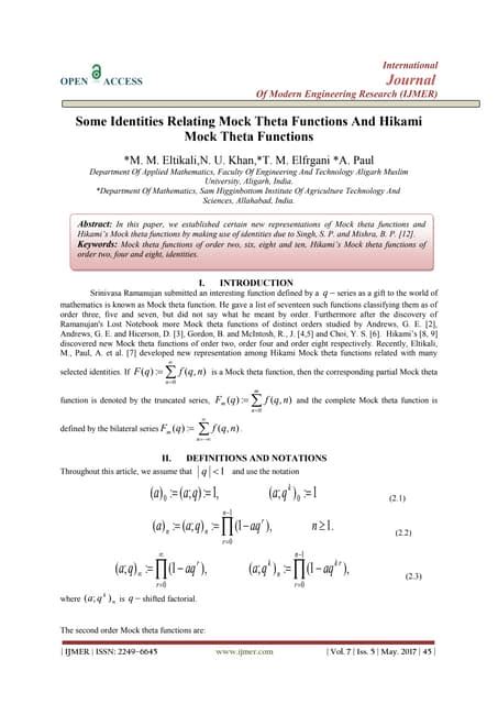 some identities relating mock theta functions and hikami mock theta functions pdf