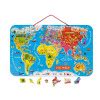 Puzzle carte du monde magnétique Planisphère aimanté enfant Janod