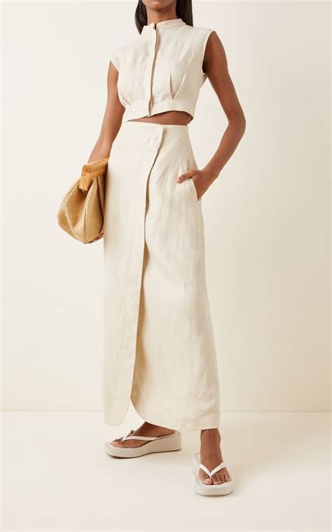 Long Wrap Skirt Outfit Wrap Maxi Skirt Skirt Outfits Linen Clothes