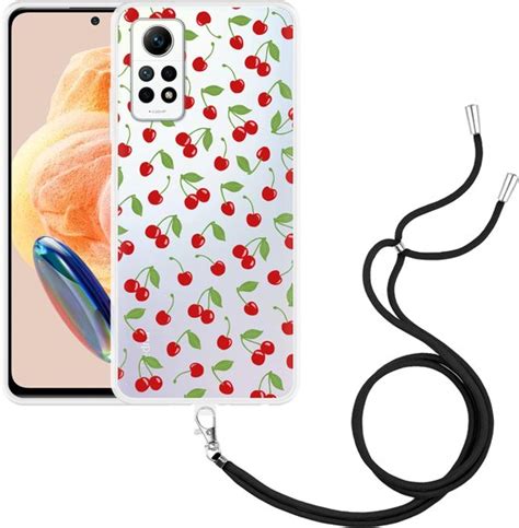 Cazy Hoesje Met Koord Geschikt Voor Xiaomi Redmi Note 12 Pro 4G Kersen
