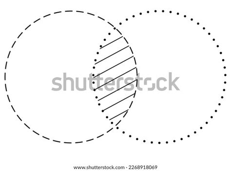 Venn Diagram Blank Merge Two Dash Stock Vector Royalty Free