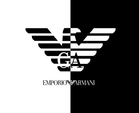 Emporio Armani Brand Clothes Logo Symbol With Name Black And White