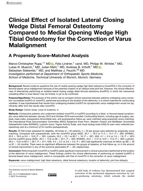 PDF Clinical Effect Of Isolated Lateral Closing Wedge Distal Femoral