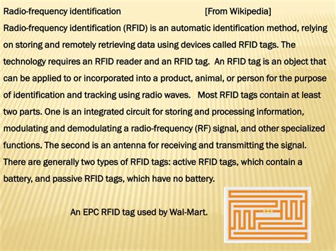 PPT Radio Frequency IDentification RFID Technology PowerPoint
