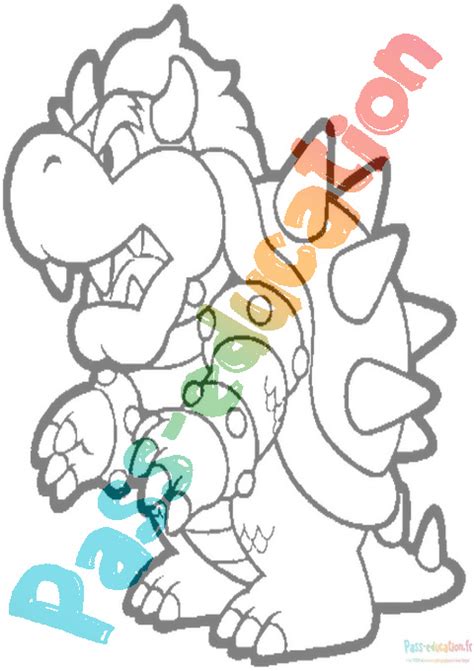 Coloriage gratuit Bowser PDF à imprimer