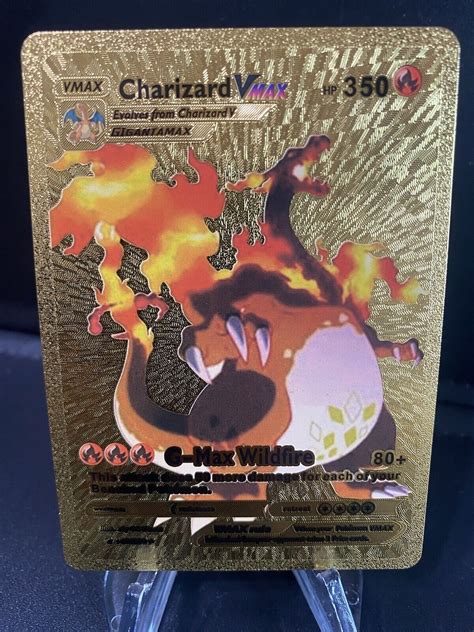 Mavin RARE Pokemon Charizard VMAX Gold Foil Fan Art Pokemon Card NM