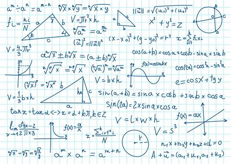 Doodle Math Formulas Handwritten Mathematical Equations Schemes On