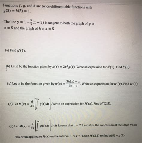 solved functions f g and h are twice differentiable