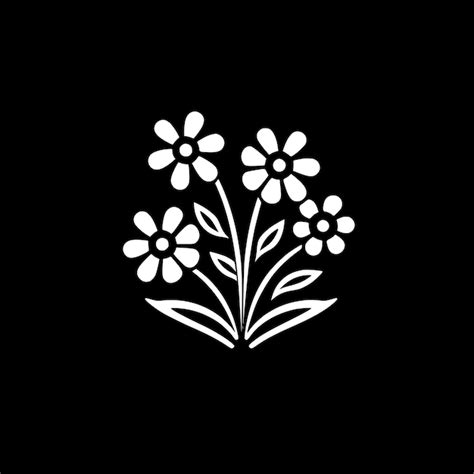 Premium Vector Flowers Black And White Isolated Icon Vector Illustration