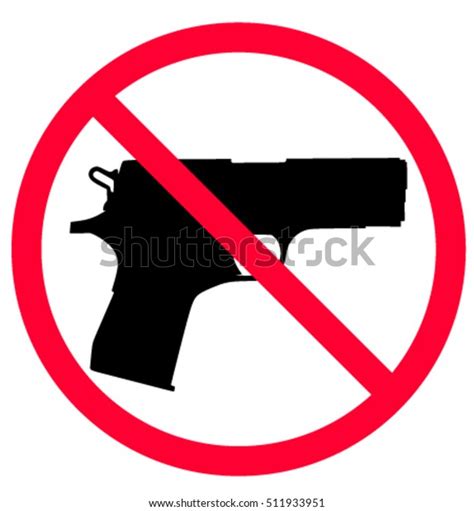 No Weapon Sign Sign Prohibited Gun Stock Vector Royalty Free