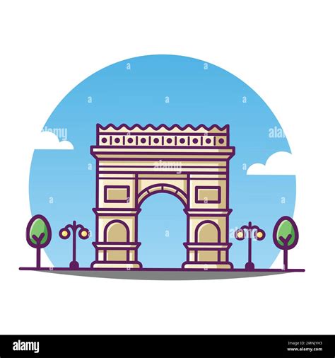 Arc De Triomphe Vector Illustration Cartoondealer The Best Porn Website