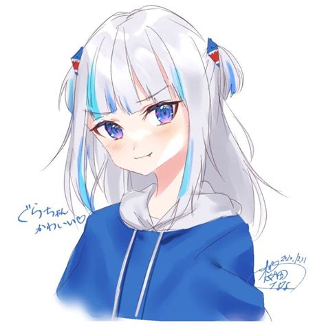 Pin By Everleigh On Gawr Gura Anime Art Minecraft