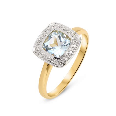 Bague Topaze Bleue Traitée Or Jaune Ref 30358