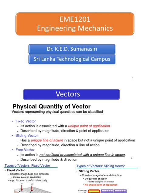 eme1201 lecture 2 vectors and forces pdf euclidean vector cartesian coordinate system