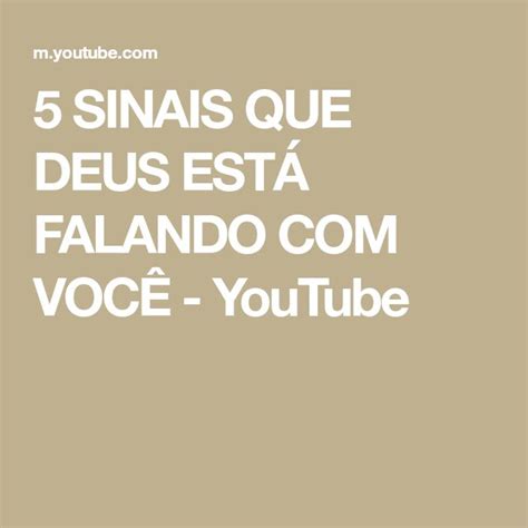 The Words 5 Sinais Que Deus Esta Falando Voce Youtubee