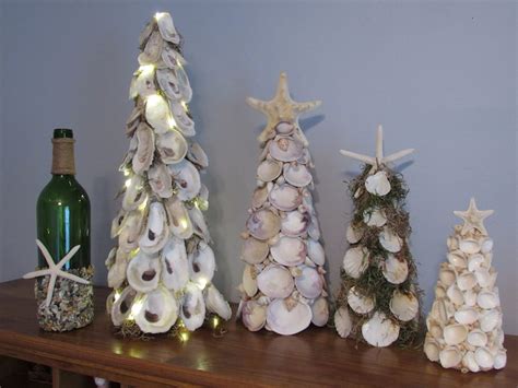 Oyster Shell Christmas Tree Lights Optional Coastal Oyster Etsy