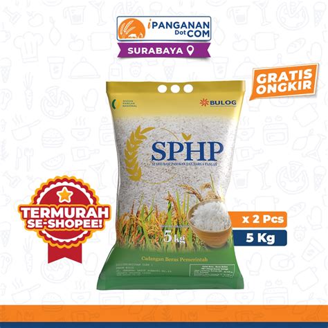 Jual Beras Medium SPHP 5 Kg X 2 Pack Gratis Ongkir SBY Shopee