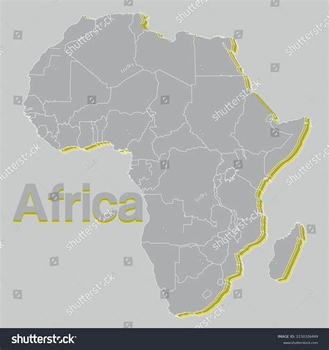 African Continent Vector Illustration Drawing Stock Vector Royalty