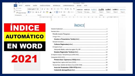 Crea Un Ndice Profesional En Word Gu A Paso A Paso Un Proyecto