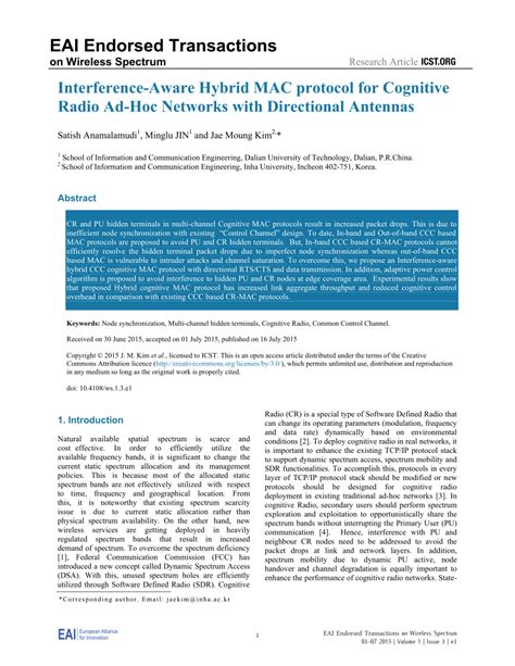 pdf interference aware hybrid mac protocol for cognitive radio ad hoc networks with
