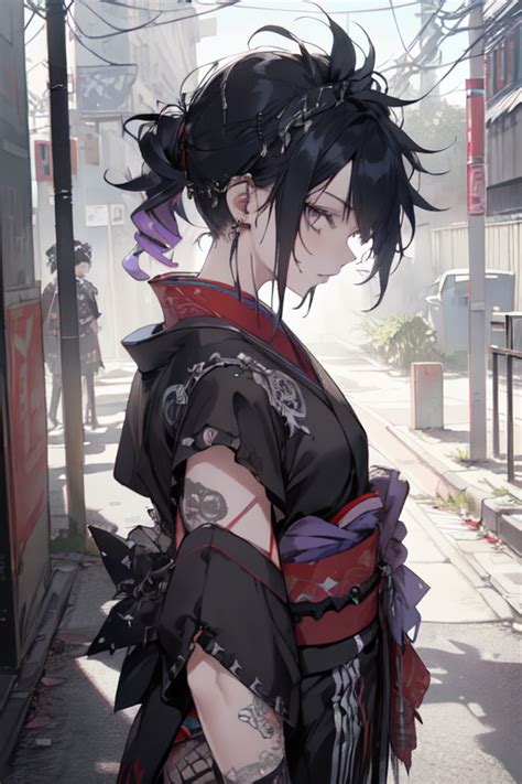 あっくん AIart on Twitter punk kimono style 32 AIart https t co