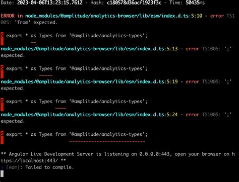 Why Am I Getting Error TS1005 From Expected When Serving My