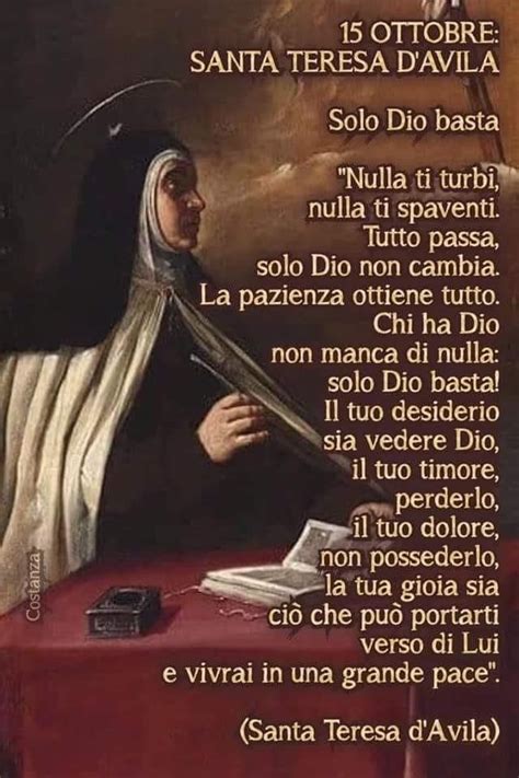 Santa Teresa d Avila frasi nulla ti turbi Le citazioni più famose