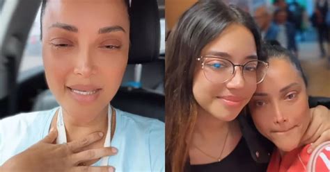 Lágrimas y abrazos Mariella Zanetti se despide de su hija que viaja a