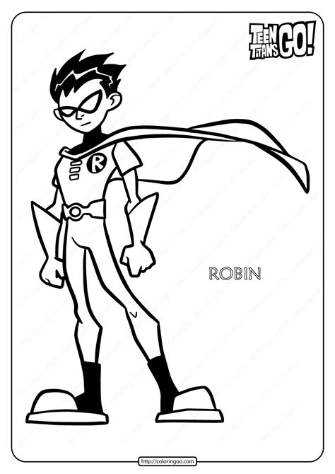 Robin Teen Titans Coloring Pages