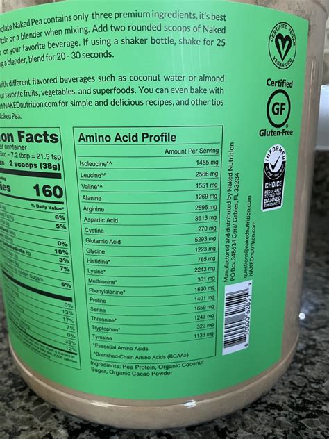 Naked Pea Chocolate Pea Protein Powder Amazon Oatmel