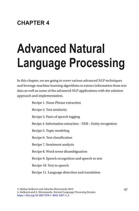 Solution Natural Language Processing Recipes Unlocking Text Data With