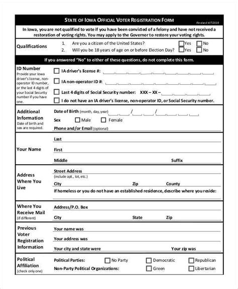Printable Voter Registration Form Printable Form