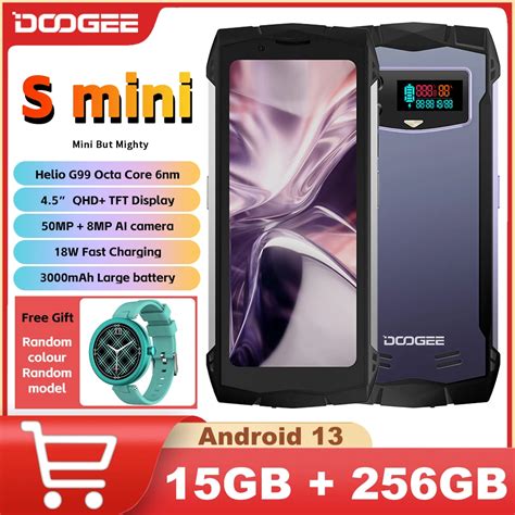 DOOGEE Smini Smartphone 4 5 QHD Screen 8GB 256GB Helio G99 Innovative