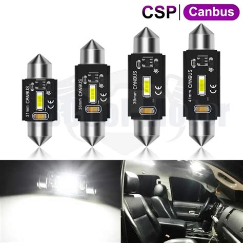 Mm Mm Mm Mm Csp Chips Canbus C W C W Led Lampe Auto Girlande